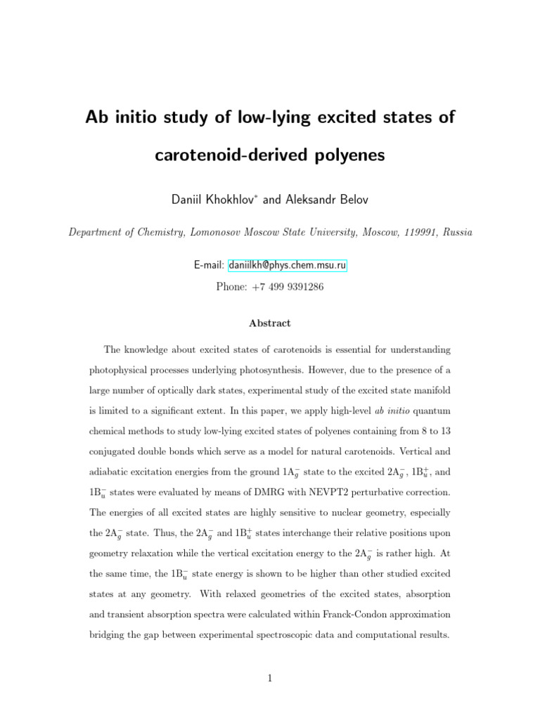 enes | PDF | Ab Initio Quantum Chemistry Methods | Covalent Bond
