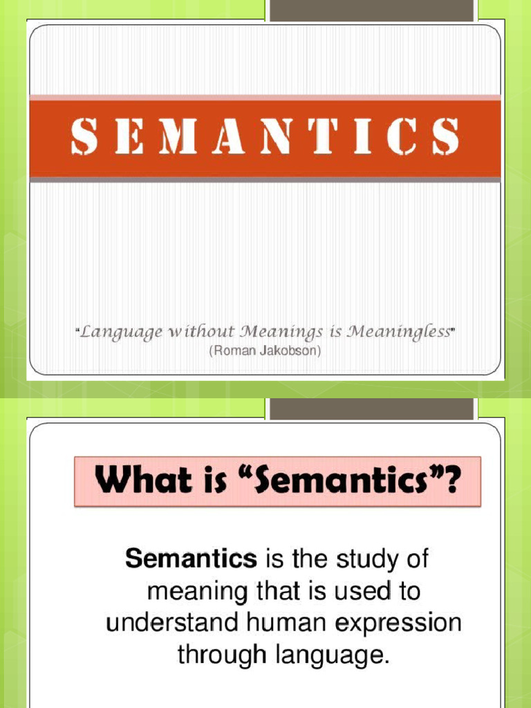 Semantics Powerpoint | PDF