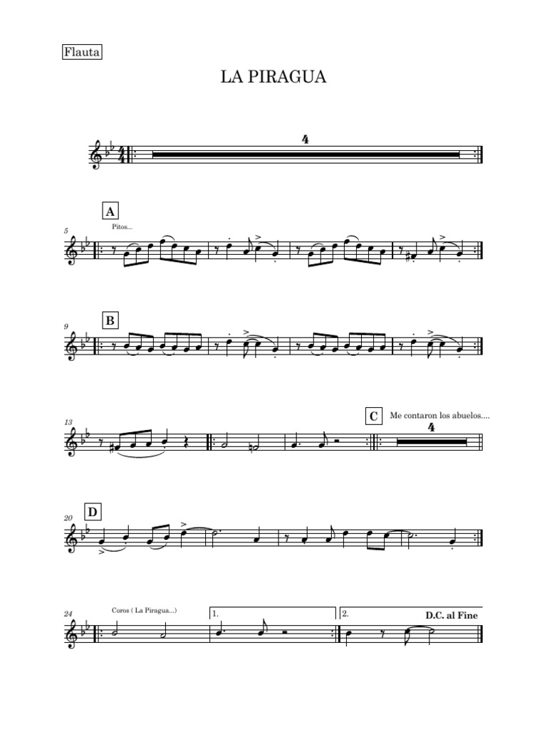 La Piragua - Flauta | PDF