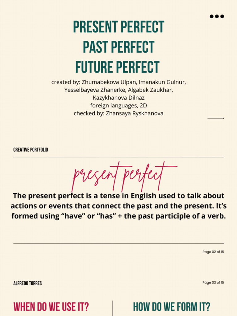 Present, Past, Future PERFECT PDF | PDF