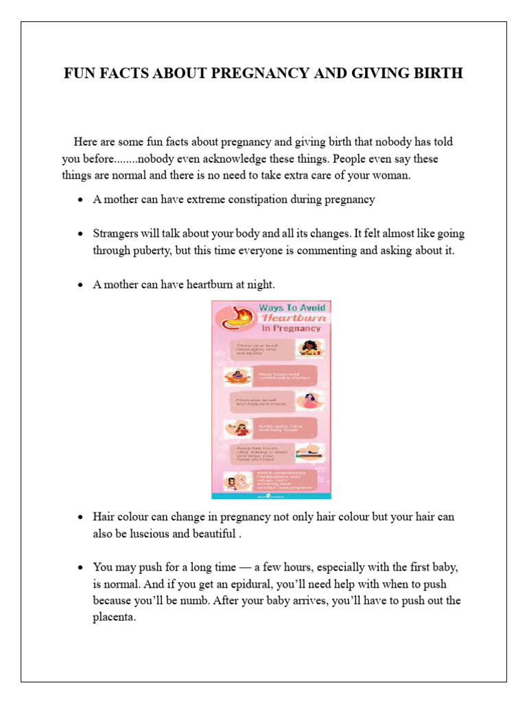 fun facts | PDF | Childbirth | Postpartum Period
