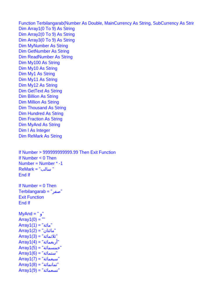 Arabic Number Conversion Function | PDF | Computer Programming | Arithmetic
