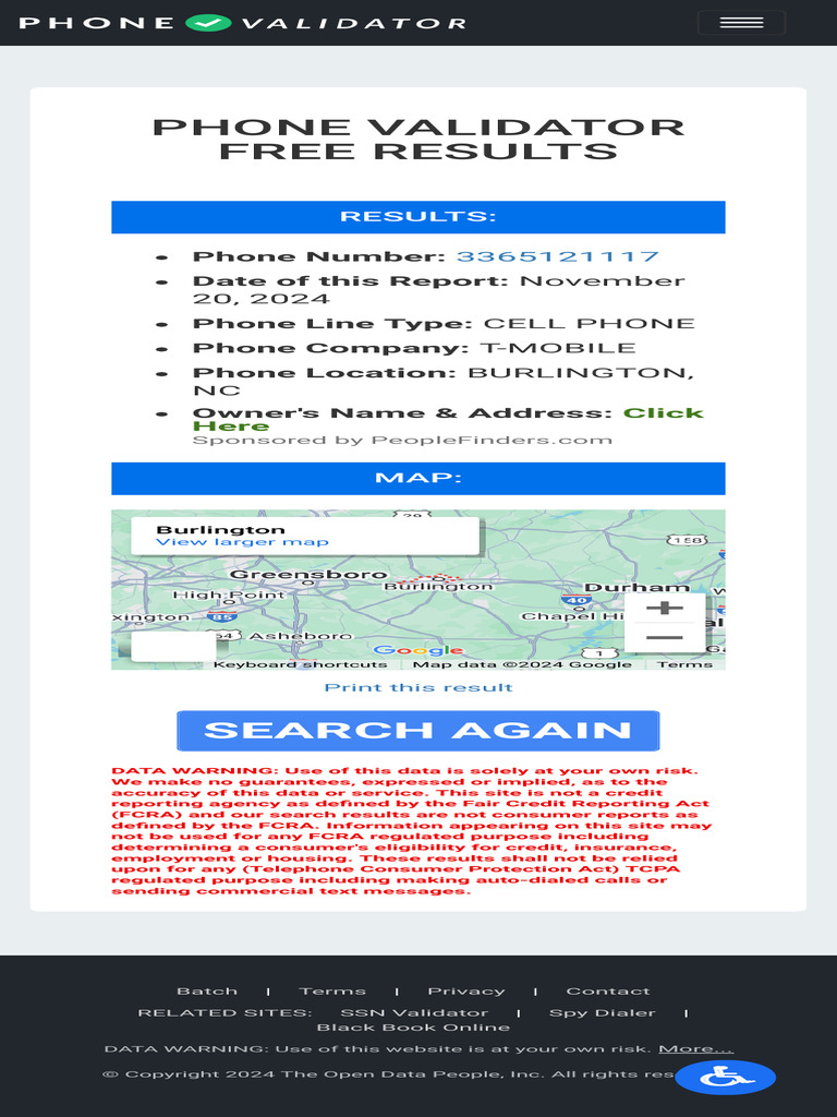 Phone Validator ️ Results | PDF