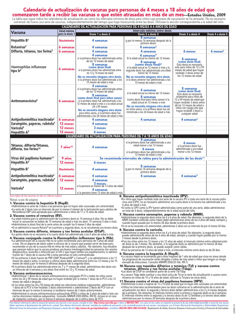 09 catch-up schedule sp | PDF | Vacunas | Epidemiología