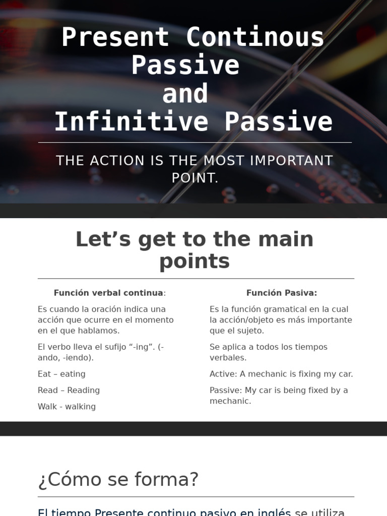 Present Continous Passive and Infinitive Passive | PDF | Verbo | Asunto ...