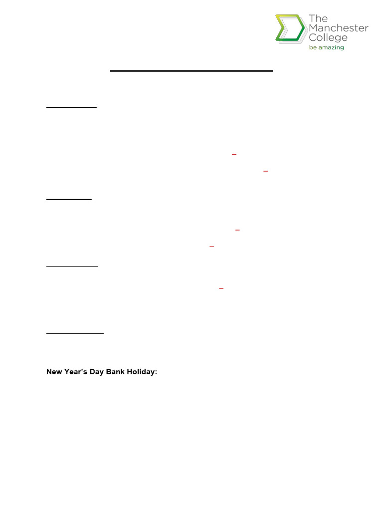 TMC Student Term Dates 2024 25 | PDF