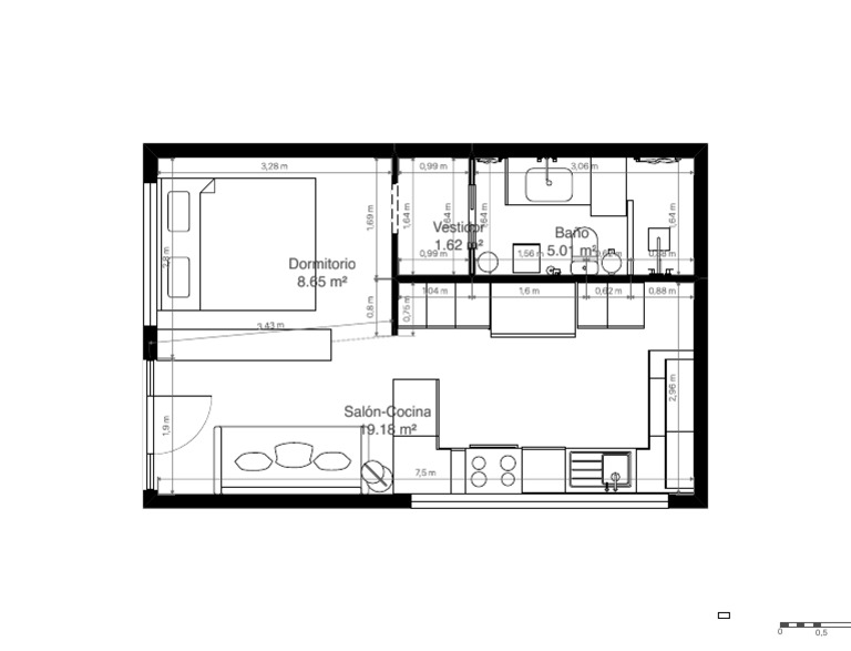 Vivienda 30 m2 Planos | PDF