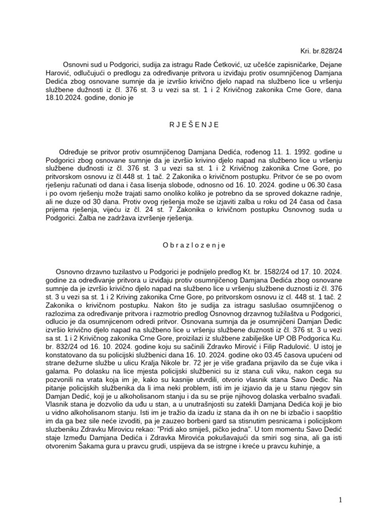 Obrazac Prituzne Na Rad Drzavnog Tuzilastva | PDF