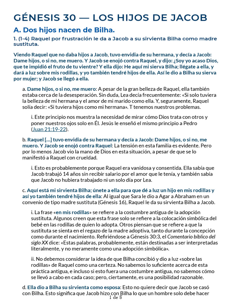 Génesis 30 — Los Hijos de Jacob | PDF | Rachel | Jacob