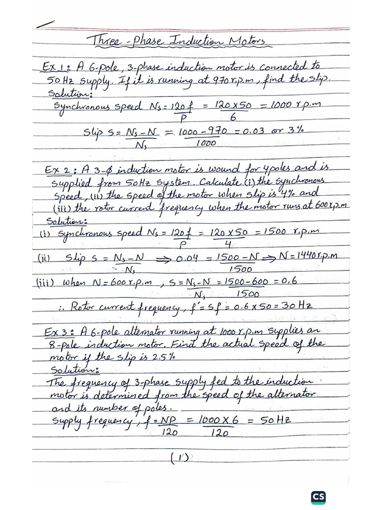 Examples in Induction Motors | PDF