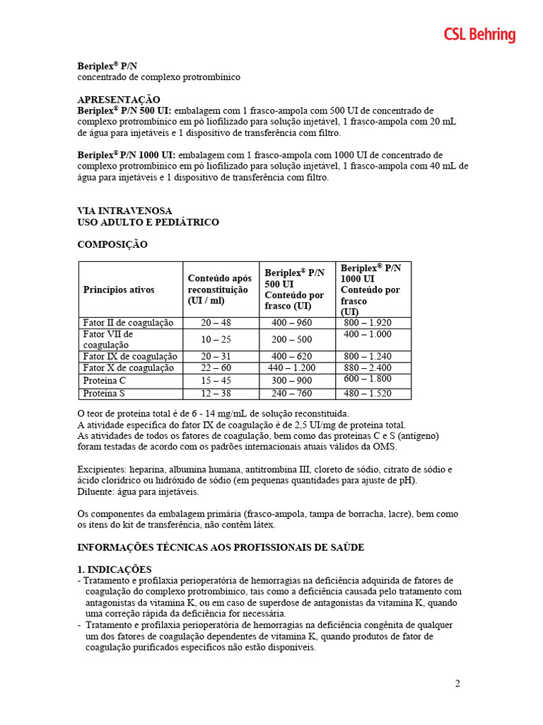 Beriplex Pn Bula Prof Saude | PDF | Vírus | Gravidez