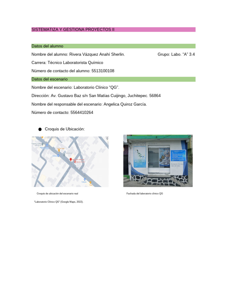 Gestión de Proyectos en Lab Clínico QG | PDF