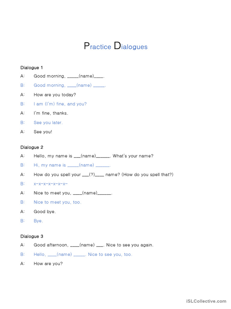 Greetings and Farewell Dialogues | PDF | Language Arts & Discipline