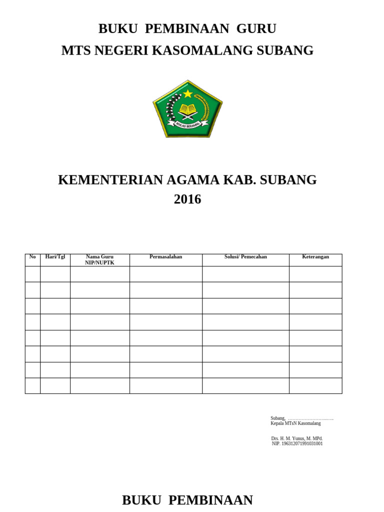 Format Buku Pembinaan Guru Dan TAS | PDF