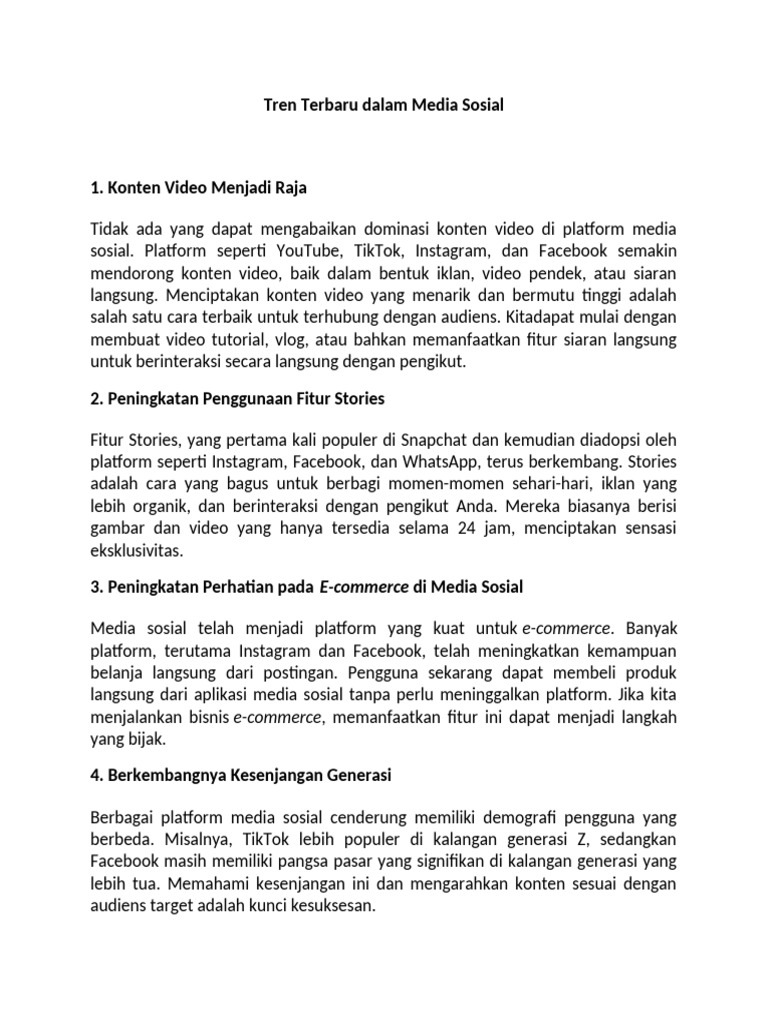 Inovasi Dan Trend Medsos | PDF