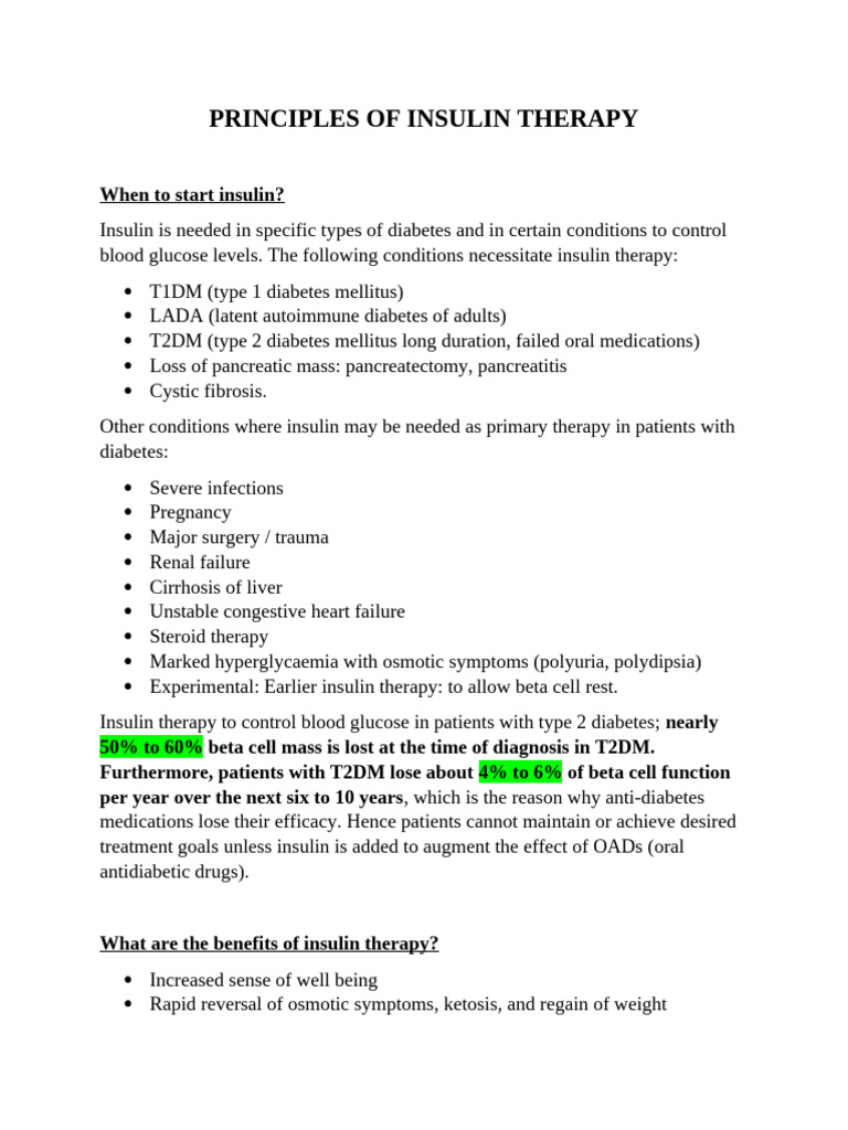 Insulin Therapy Guide for Clinicians | PDF | Diabetes | Insulin