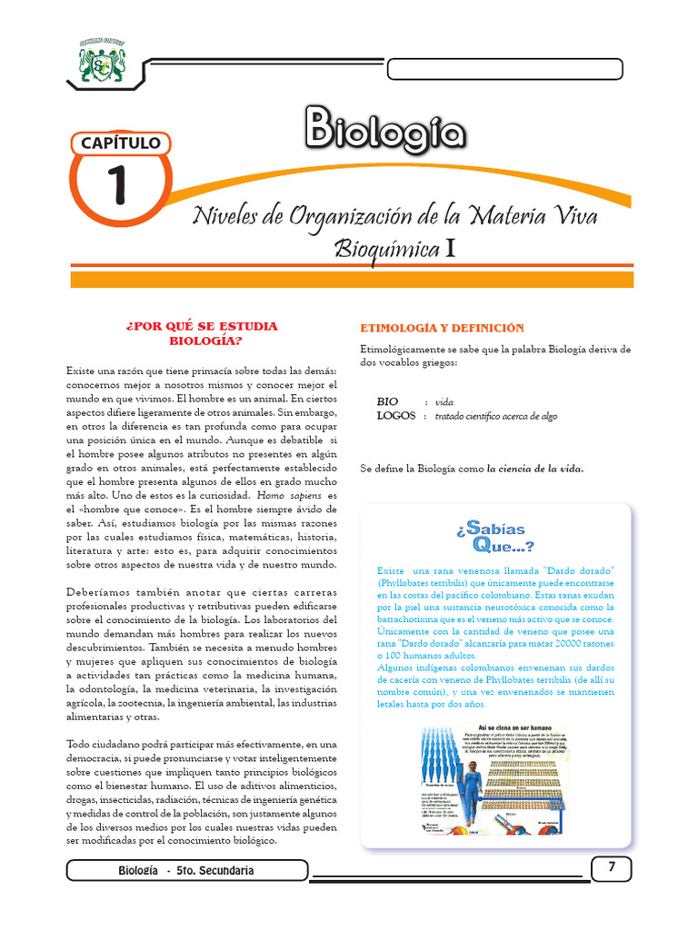 5° BIOLOGÍA Tema 1 | PDF | Organismos | Vida