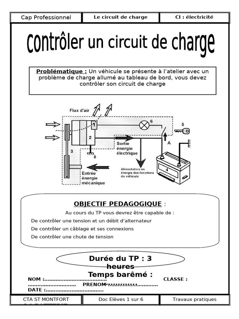TP02 Contrôler Un Circuit de Charge Doc Élèves | PDF | Tension électrique | Énergie électrique