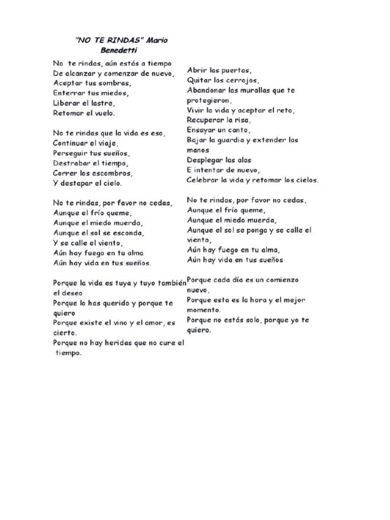 Poema No Te Rindas | PDF