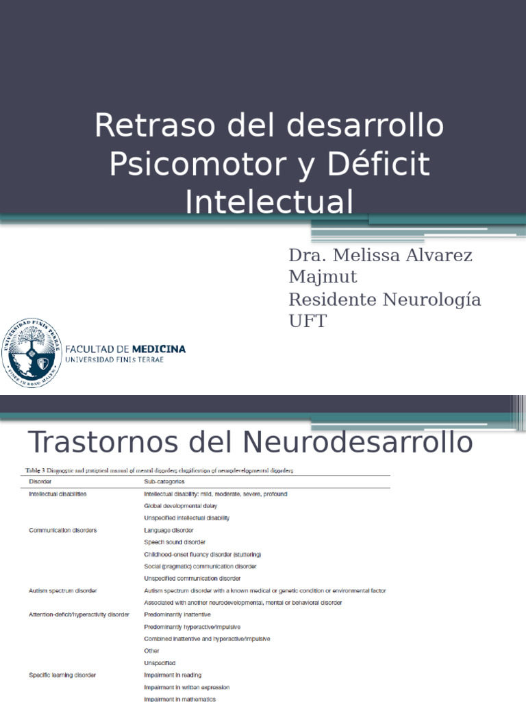 Retraso Desarrollo Psicomotor y Deterioro Intelectual 2022 | PDF ...