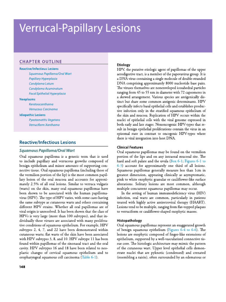 Verrucal-Papillary Lesions | PDF