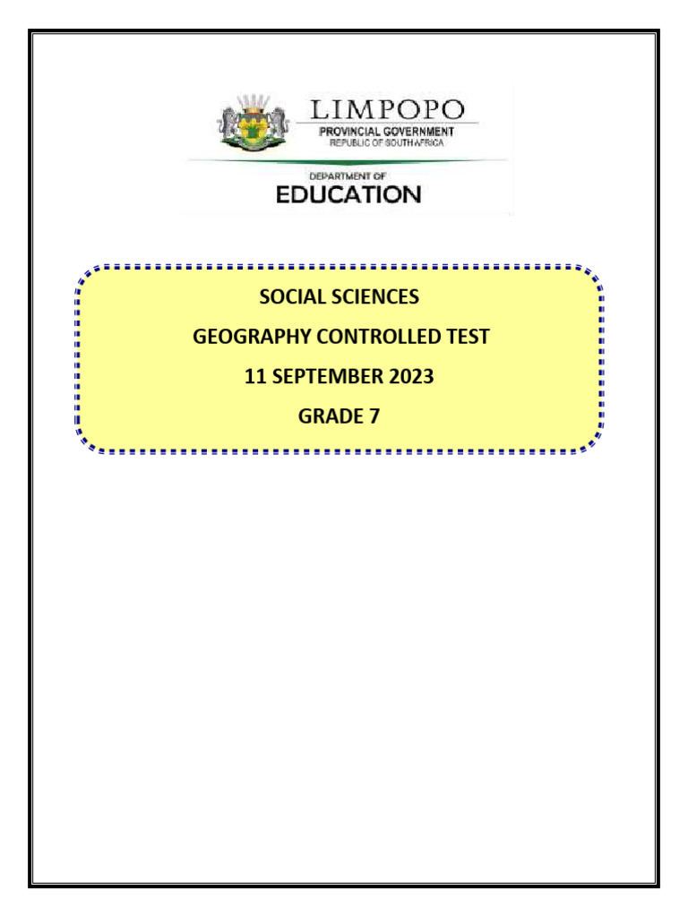 Grade 7 Geography Term 3 Test 2023 | PDF | Black Death | Public Health