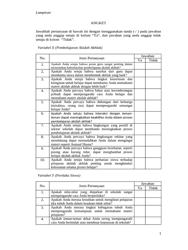 Angket | PDF