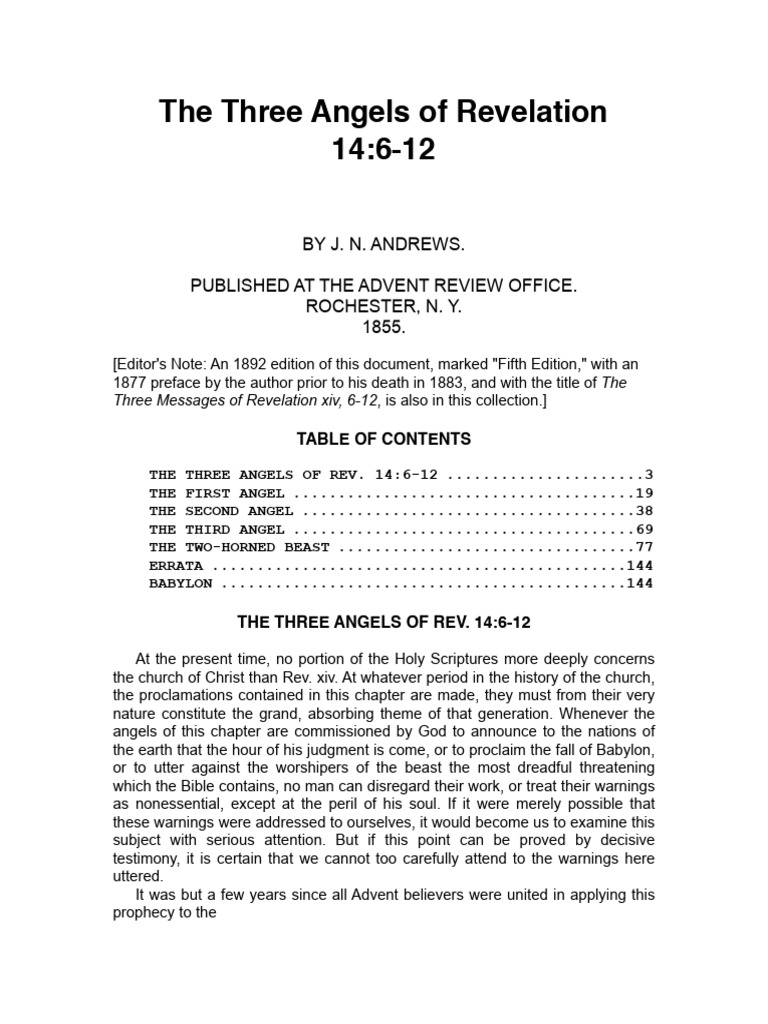 The Three Angels of Revelation 14 6-12 | PDF | Paul The Apostle | Jesus