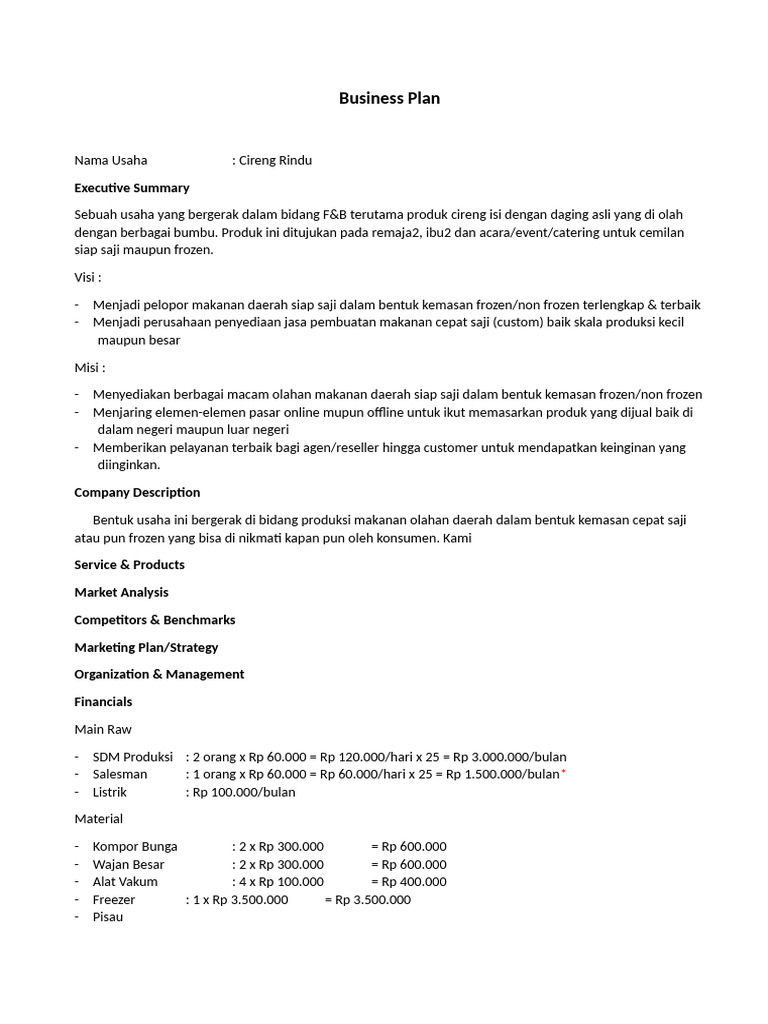 Business Plan | PDF
