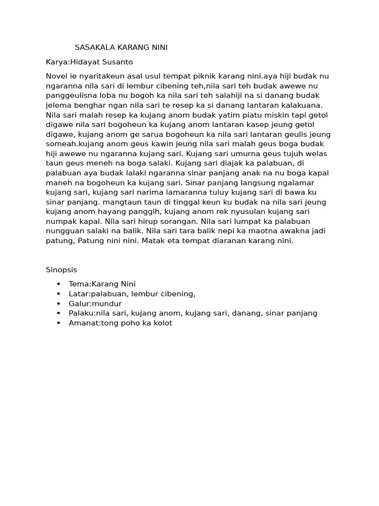 Dongeng SASAKALA karya Anak SMK | PDF