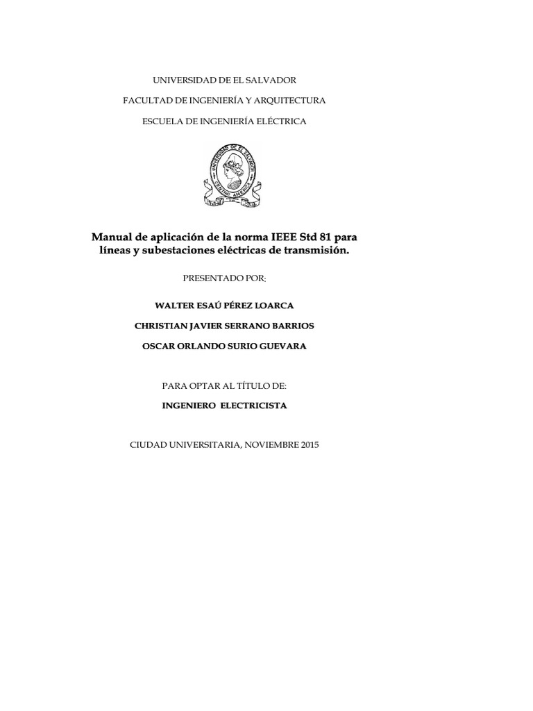 Manual de Aplicacion de La Norma Ieee STD 81 | PDF | Resistencia ...