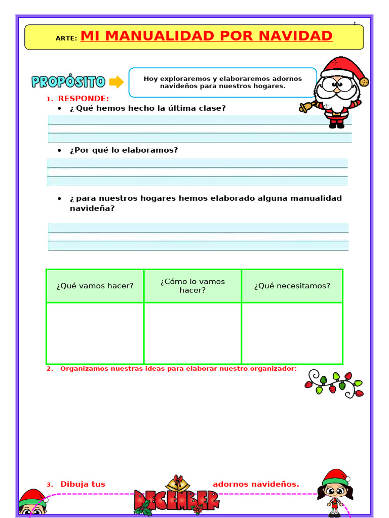 FICHA D5 ARTE MI MANUALIDAD POR NAVIDAD | PDF FICHA D5 ARTE MI MANUALIDAD POR NAVIDAD | PDF