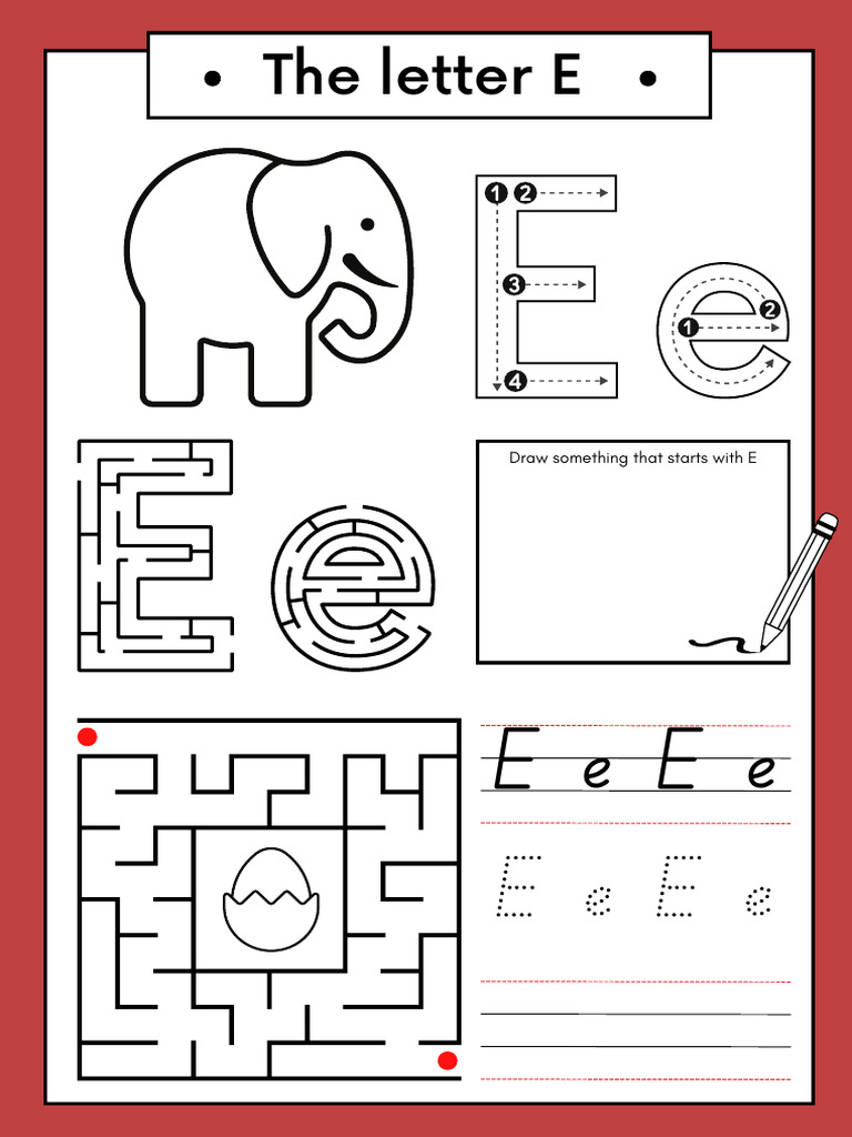 The Letter E Alphabet Worksheet | PDF
