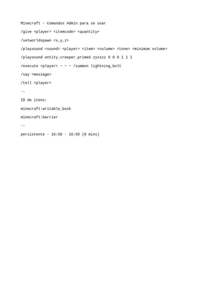 Comandos Minecraft | PDF