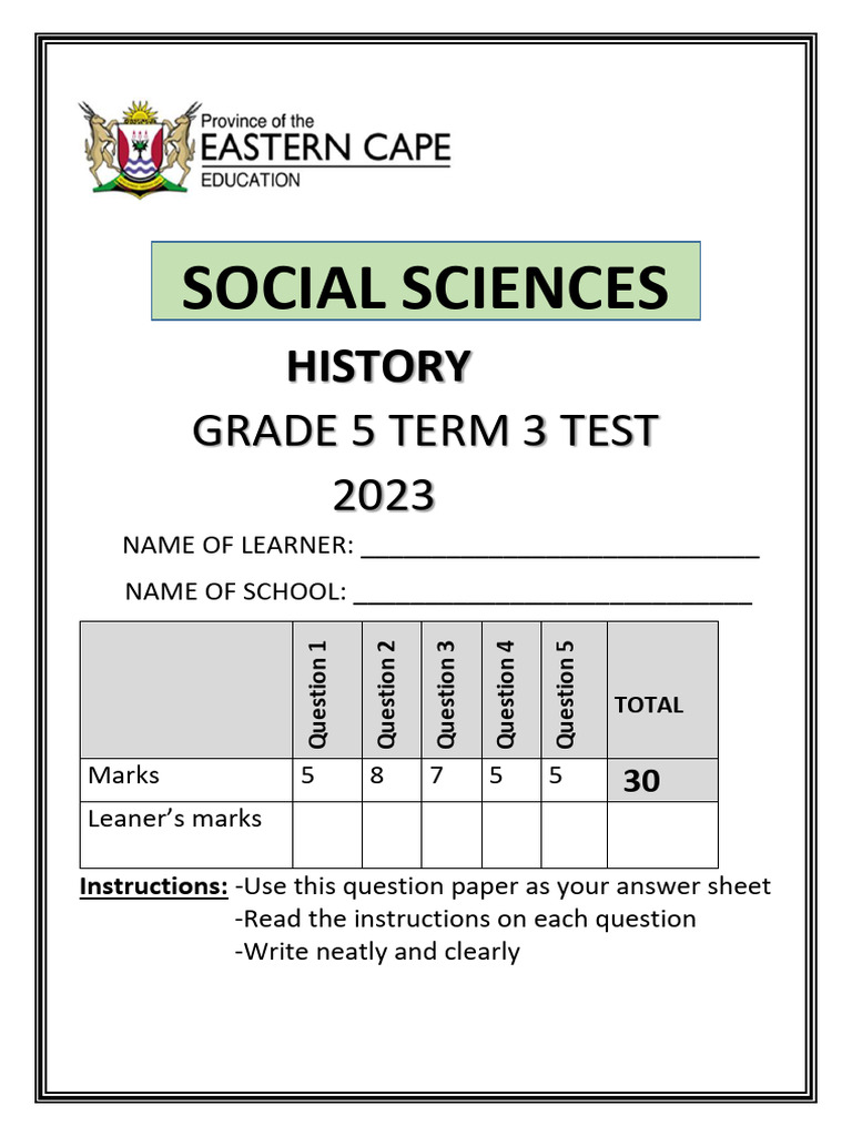 Grade 5 Term 3 History Test: Ancient Egypt | PDF | Ancient Egypt ...