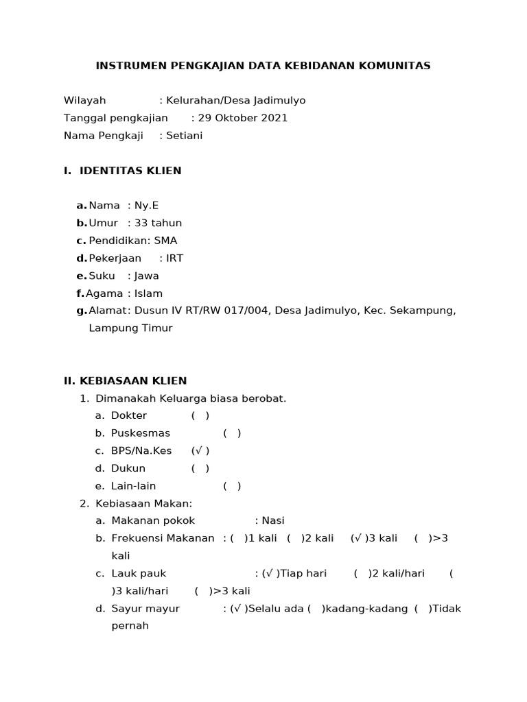 Pengkajian Setiani | PDF