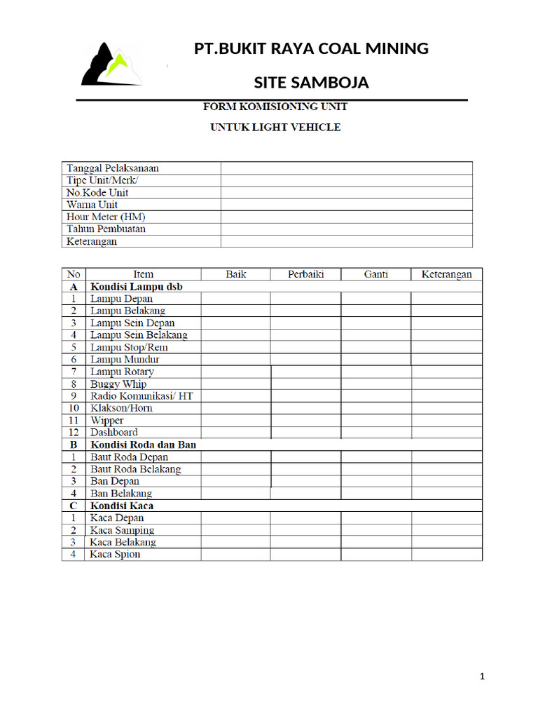 Form Commisioning LV | PDF