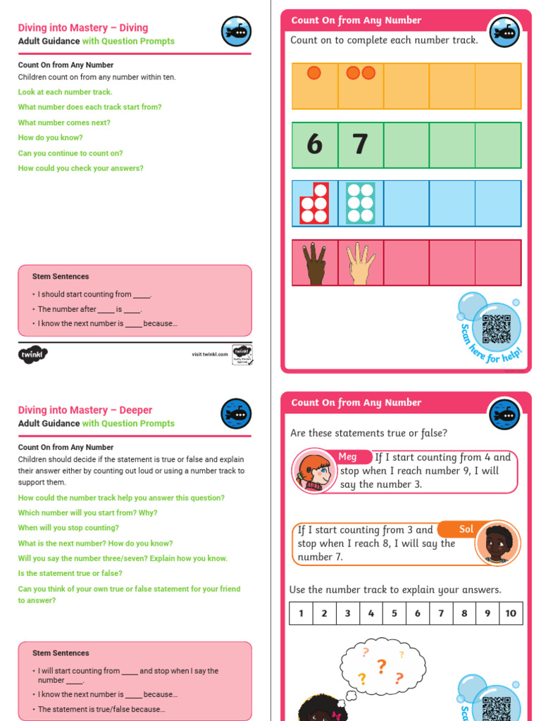 Activity Cards - Count On from Any Number | PDF