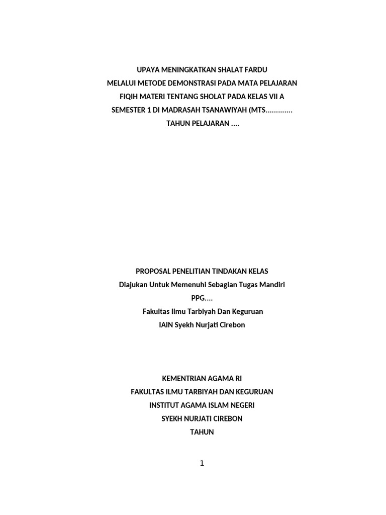 Contoh Proposal PTK | PDF