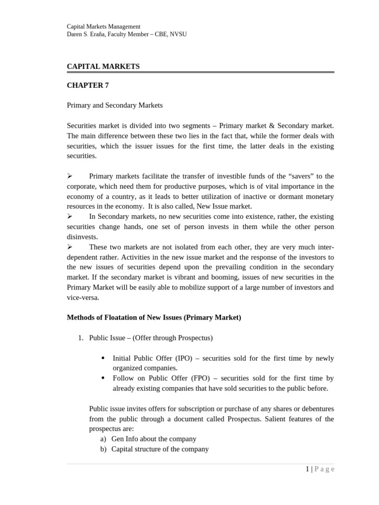 Capital Markets - Module - Emerson Ramos Chapters 7 10 | PDF | Option (Finance) | Futures Contract