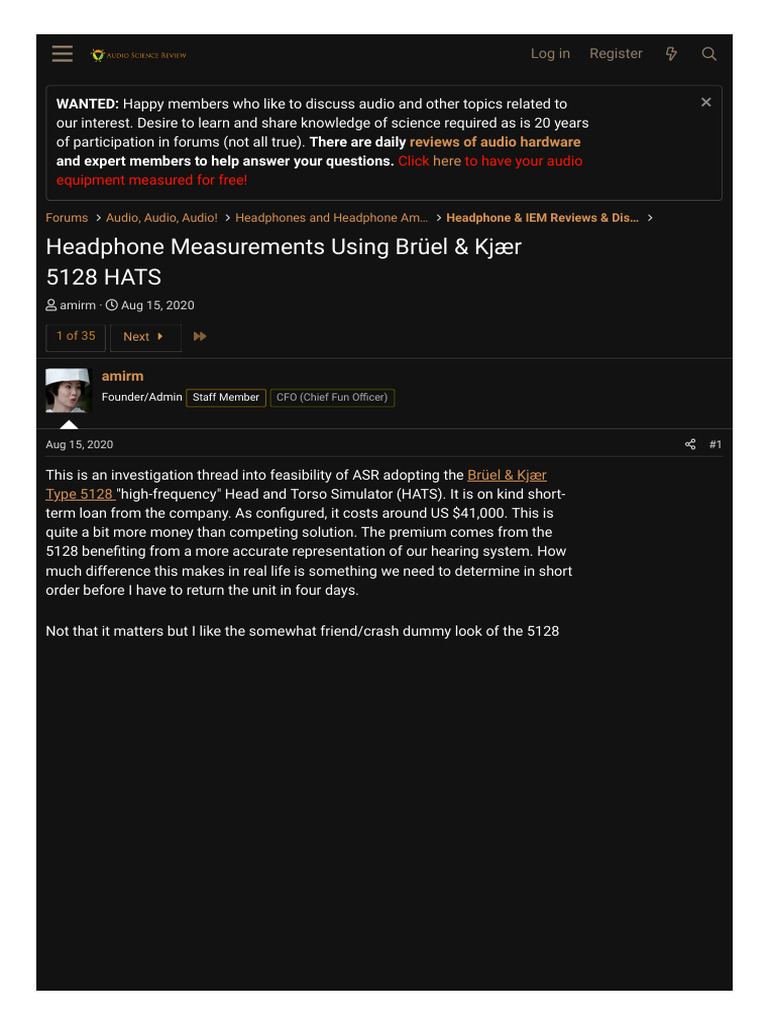 Headphone Measurements Using Brüel & Kjær 5128 HATS _ Audio Scie | PDF ...