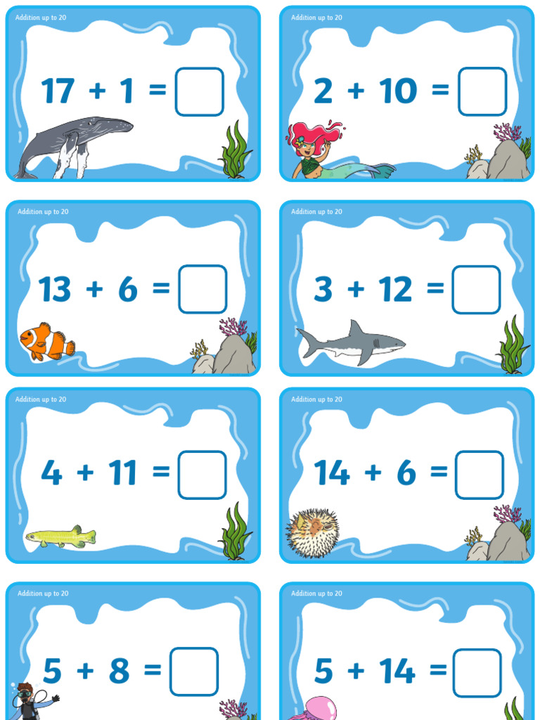 T N 2351 Addition Up To 20 Number Cards Ver 1 | PDF