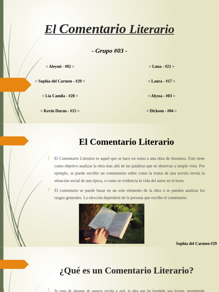 El Comentario Literario | PDF | Autor