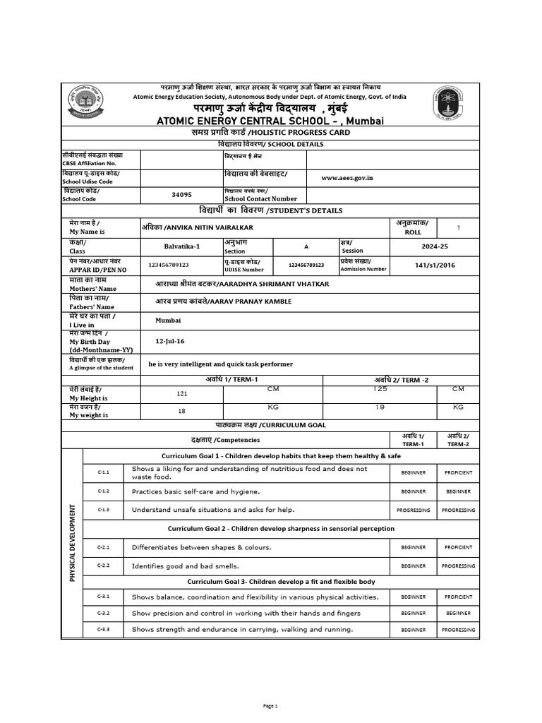 Balvatika-1A1 | PDF | Behavior Modification | Psychological Concepts