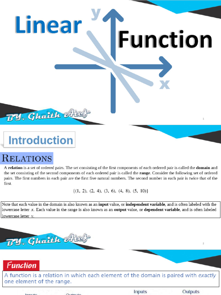 Linear Function | PDF | Function (Mathematics) | Equations
