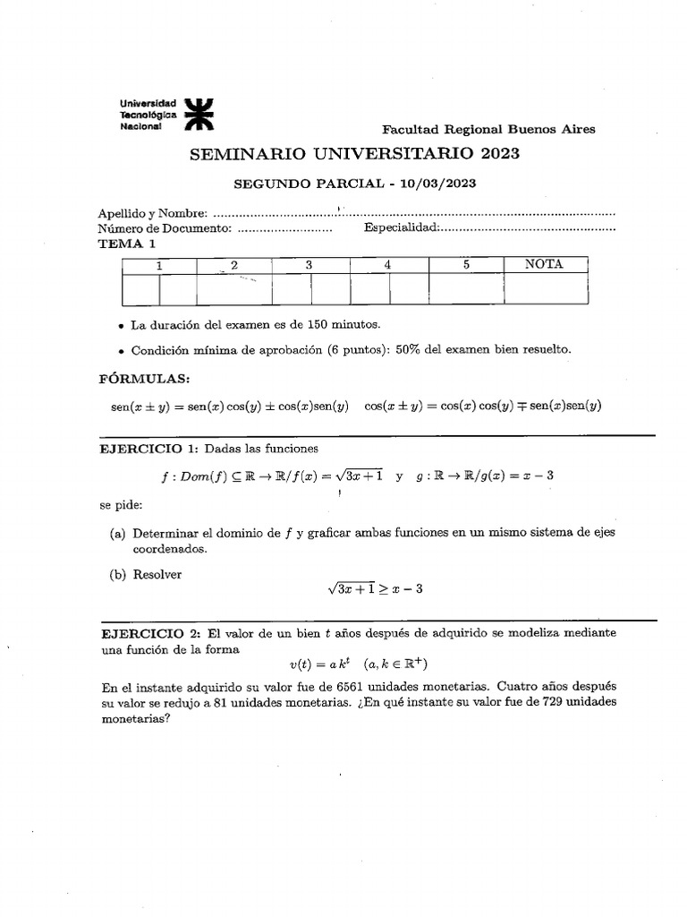 2 Parcial 23 - Sin Solucion | PDF