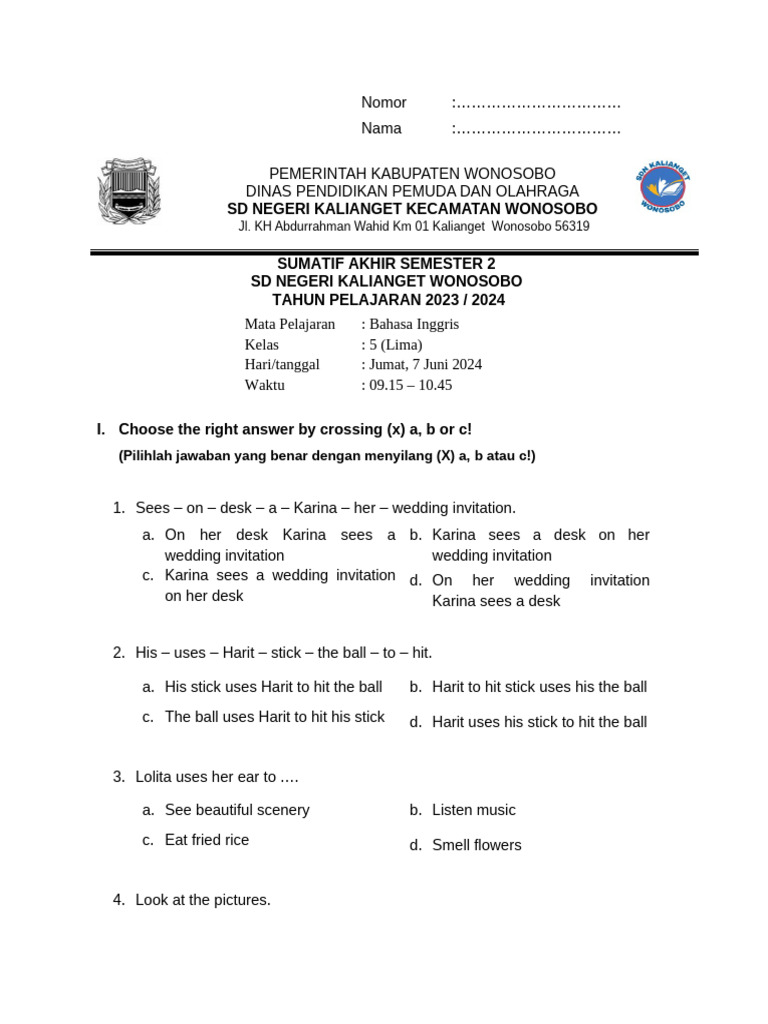 SAS BAHASA INGGRIS (1) | PDF