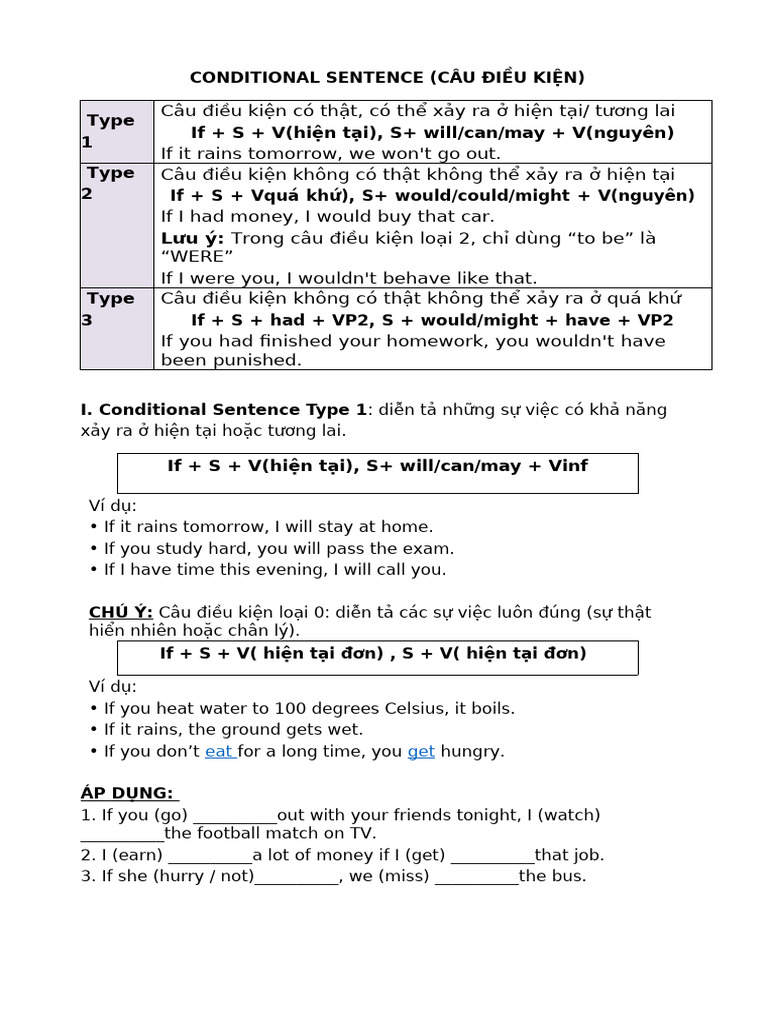 Understanding Conditional Sentences | PDF