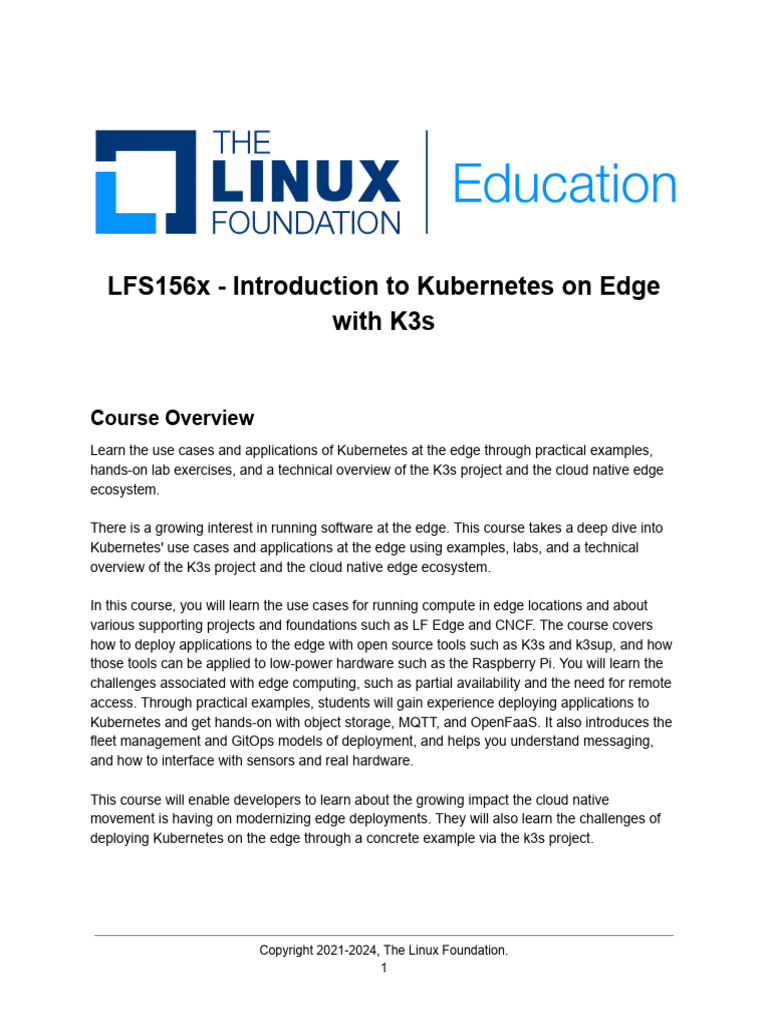 Asset-V1 LinuxFoundationX+LFS156x+2T2024+type@asset+block@LFS156x Course Syllabus | PDF | Open ...