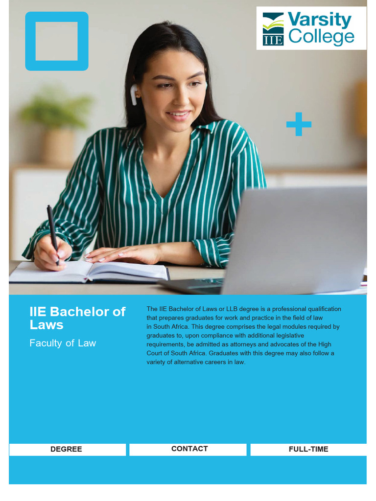 IIE Bachelor of Laws - Full Time Contact 2025 Qualification Overview | PDF | Advocate | Academic ...
